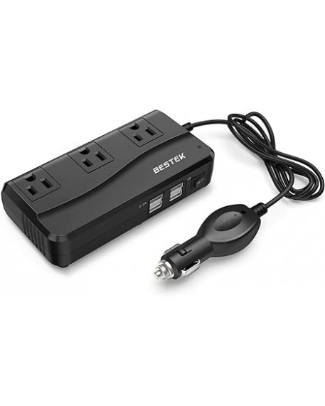 BESTEK 200W Power Inverter DC 12V to 110V AC with 4.2A 4-Port USB