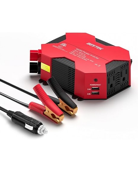 BESTEK 500 Watt Car Power Inverter DC 12V to AC 110V Car Plug Inverter ...