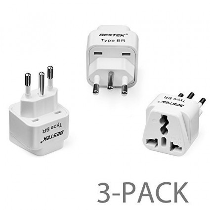 Grounded Universal Travel Plug Adapter for Brazil-3Pack