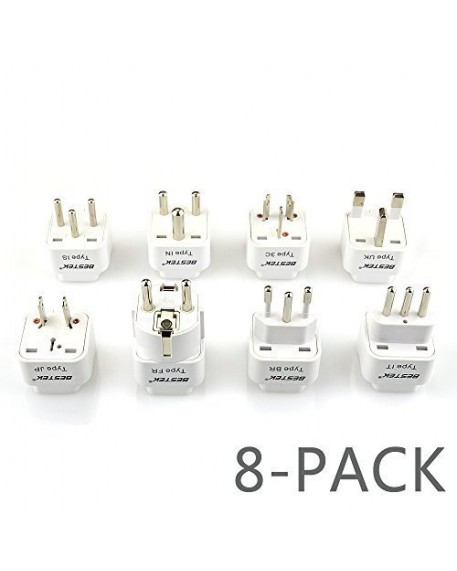 8-Pack International Travel Plug Adapter -BESTEK